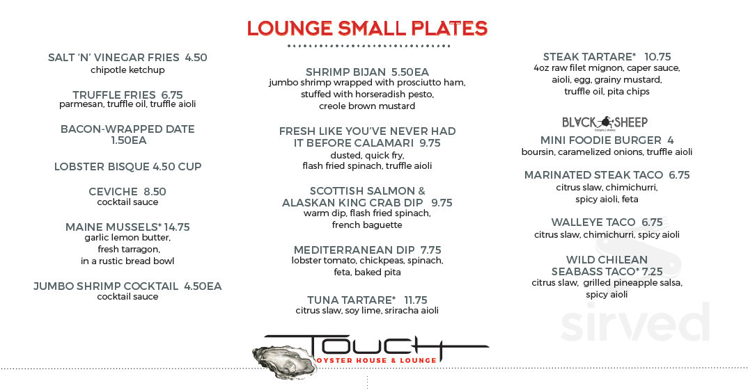 Char Steakhouse and Oyster Bar menu in Springfield, Missouri, USA