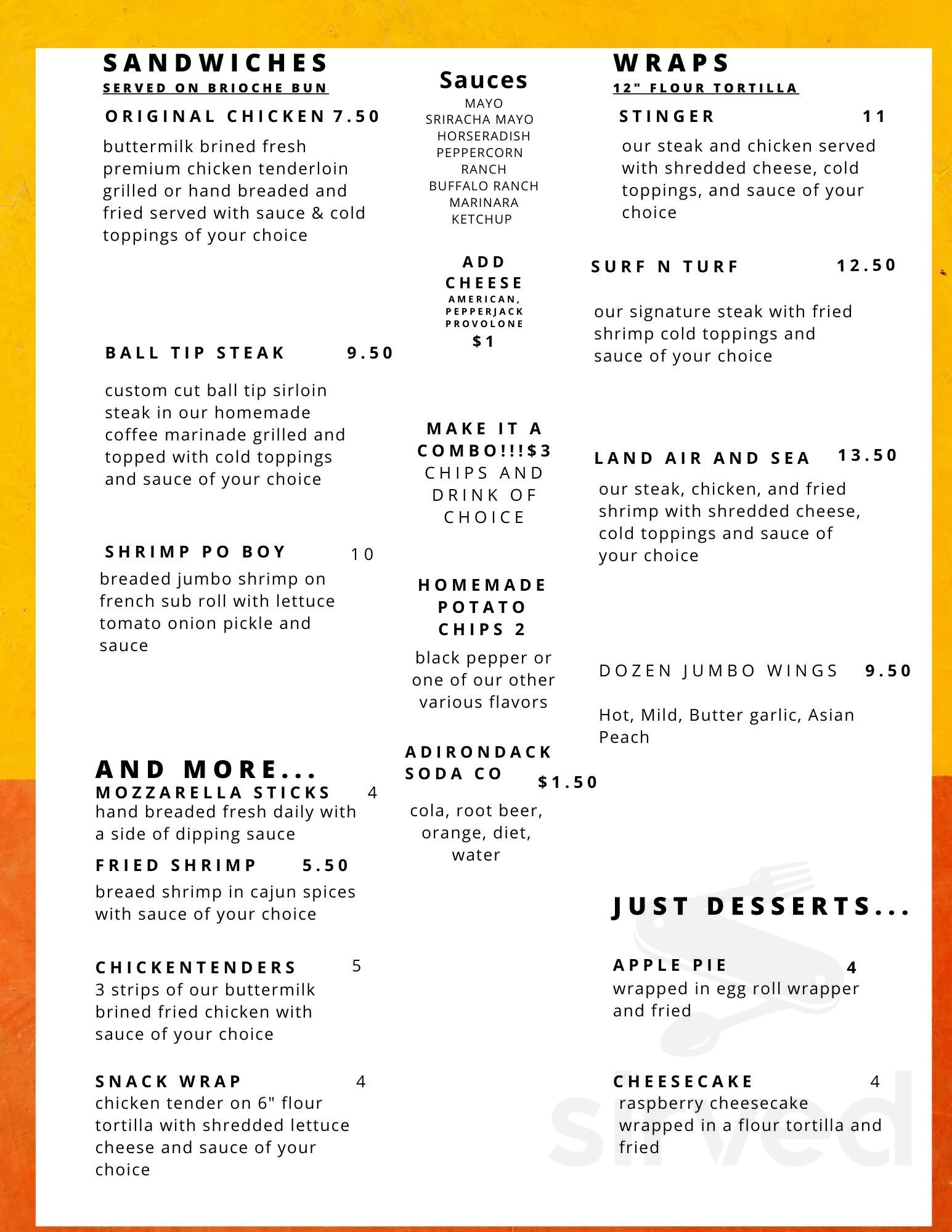 Surly Mustache menu in Bradford, Pennsylvania, USA
