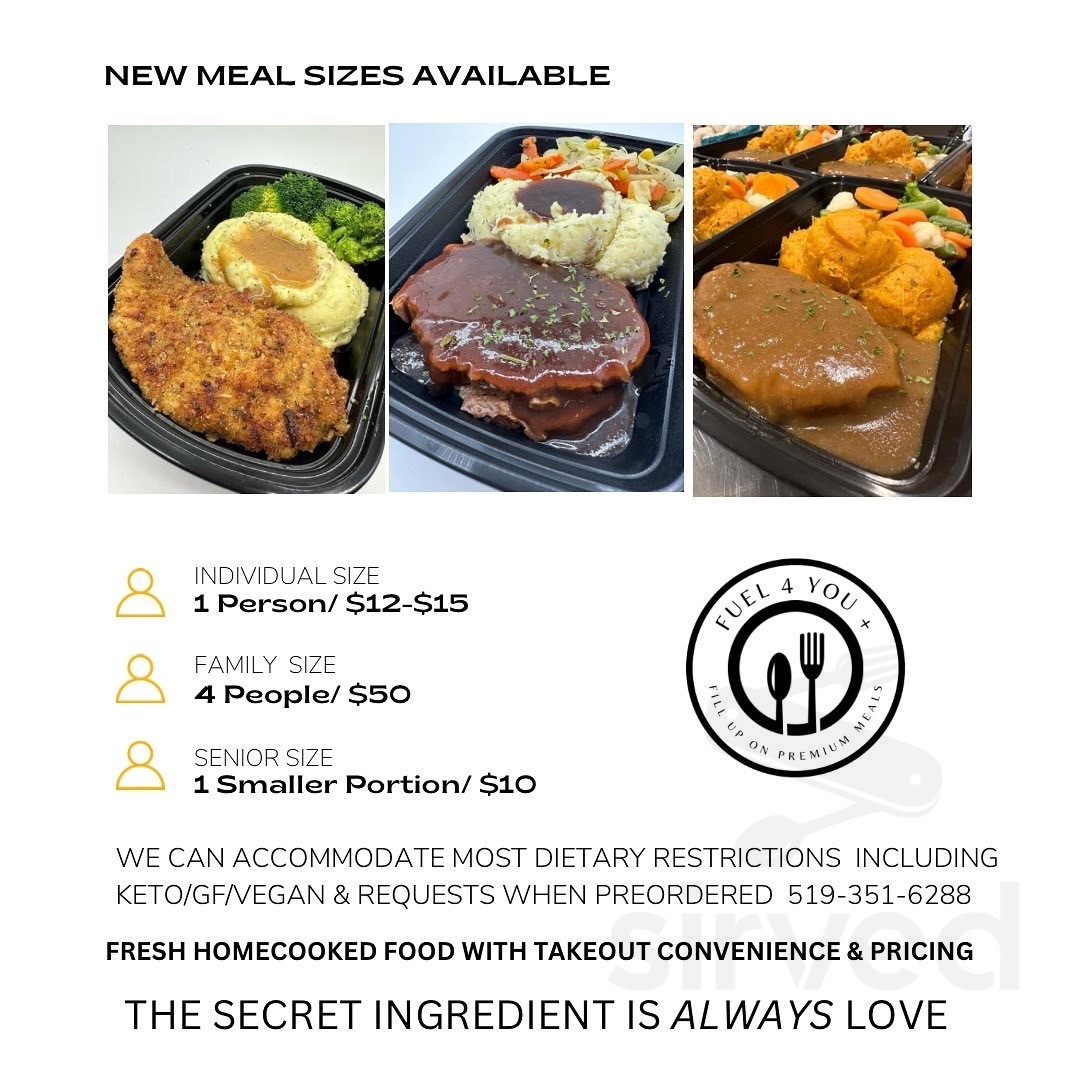 Menu for Fuel 4 You + in Chatham, ON | Sirved