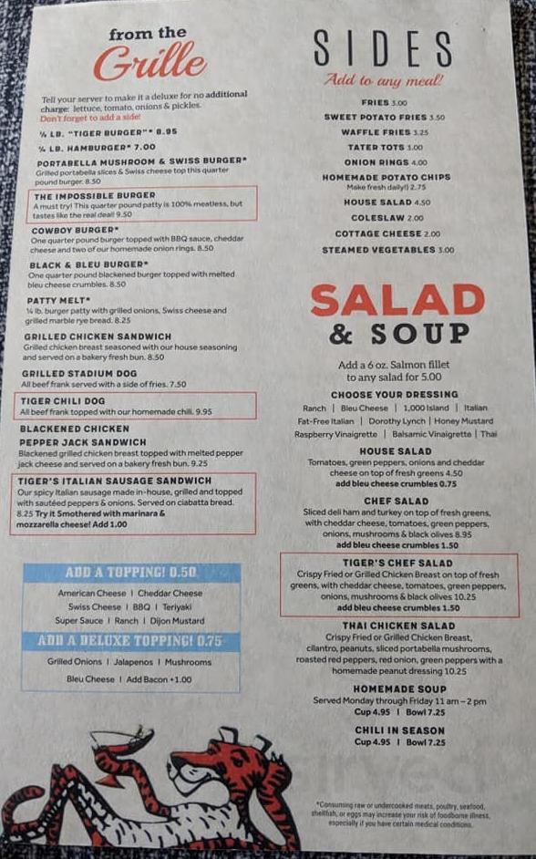 Menu - Omaha NE's Tiger Tom's Pub | Sirved