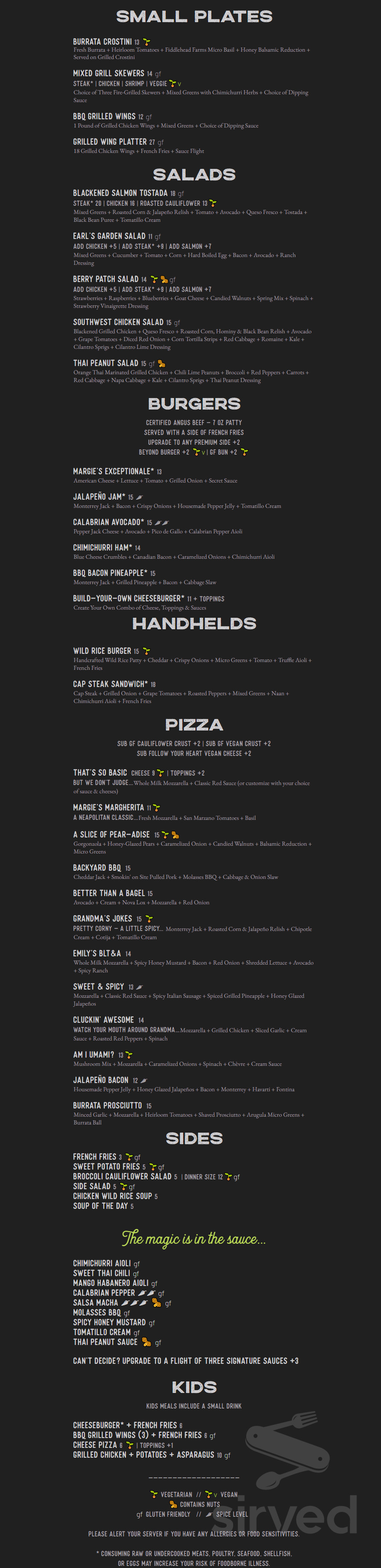 Margie's Kitchen & Cocktails menu in Andover, Minnesota, USA