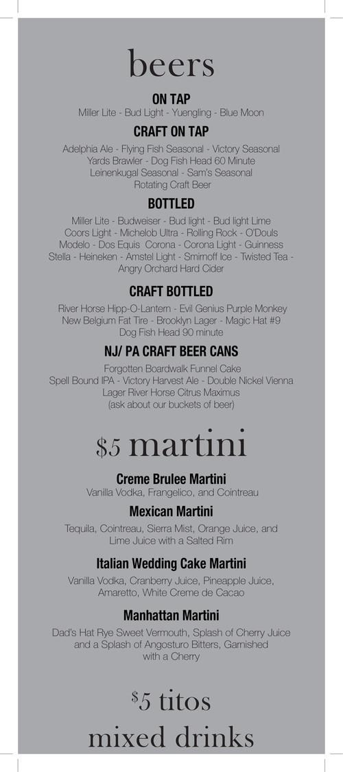 Adelphia Restaurant & Events menu in Deptford, New Jersey, USA