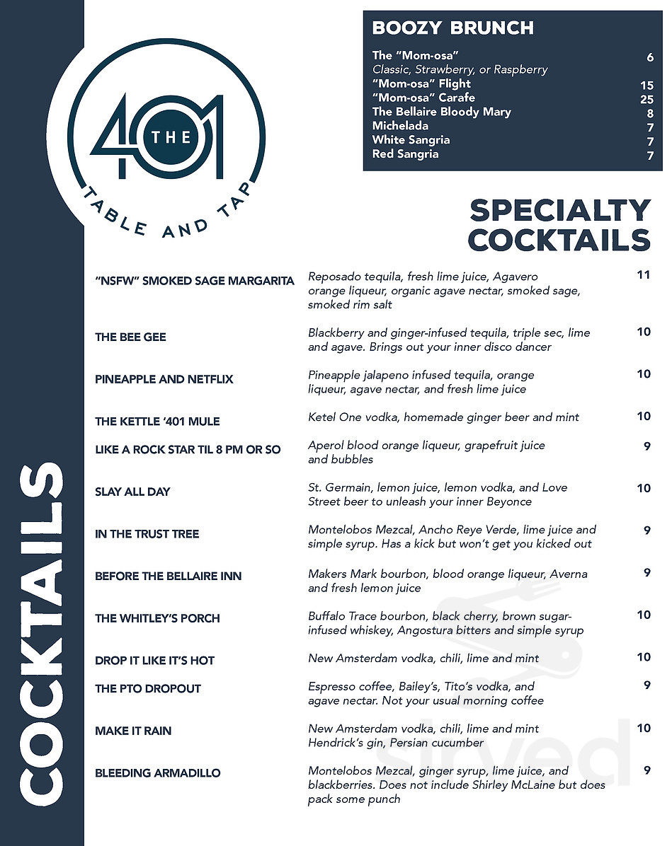 The '401 menus in Bellaire, Texas, United States