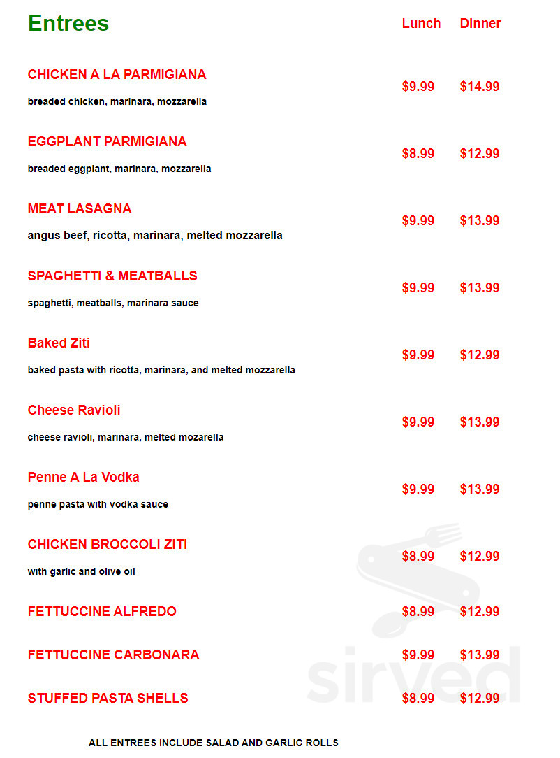 Big Louie's Pizzeria (Formerly known as Mama Lucy's) menu in Fort ...