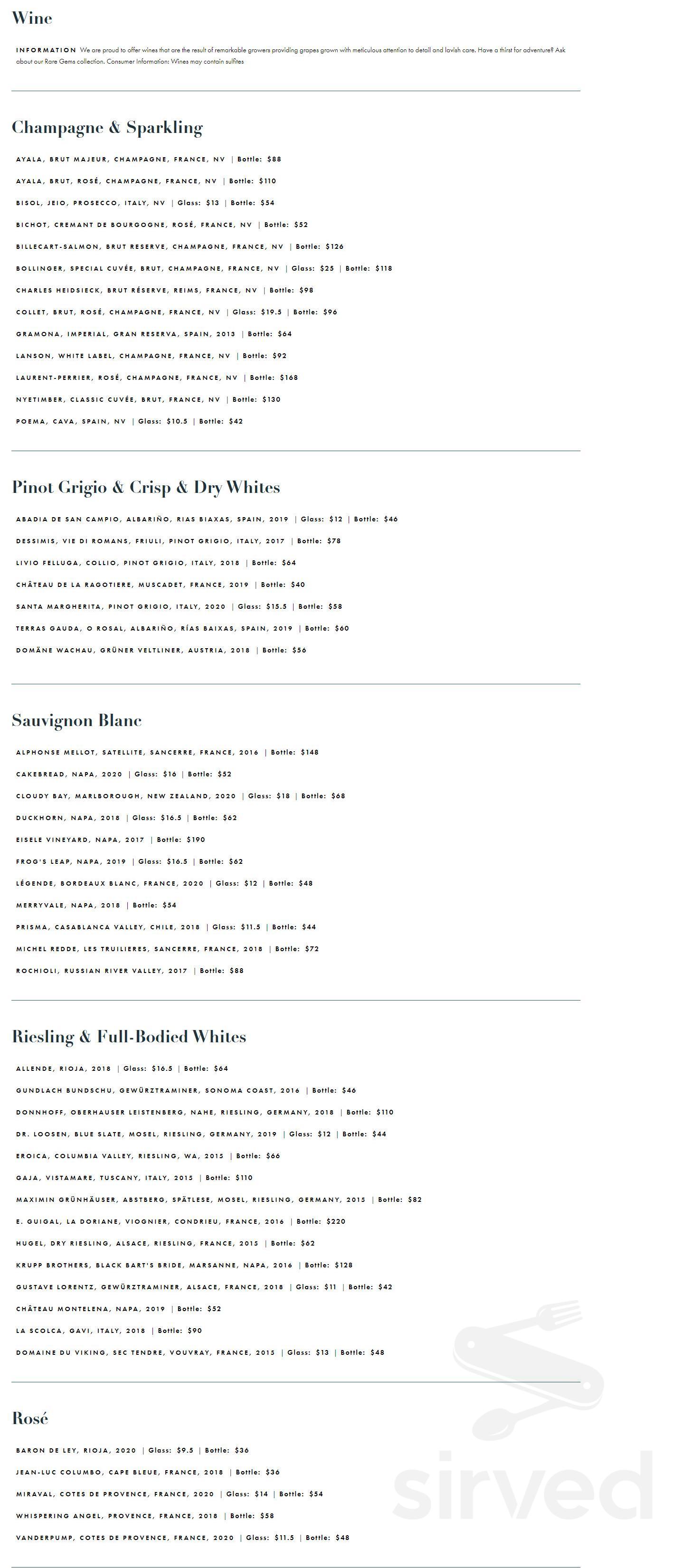 Menu - San Diego CA's Truluck's Ocean's Finest Seafood and Crab | Sirved