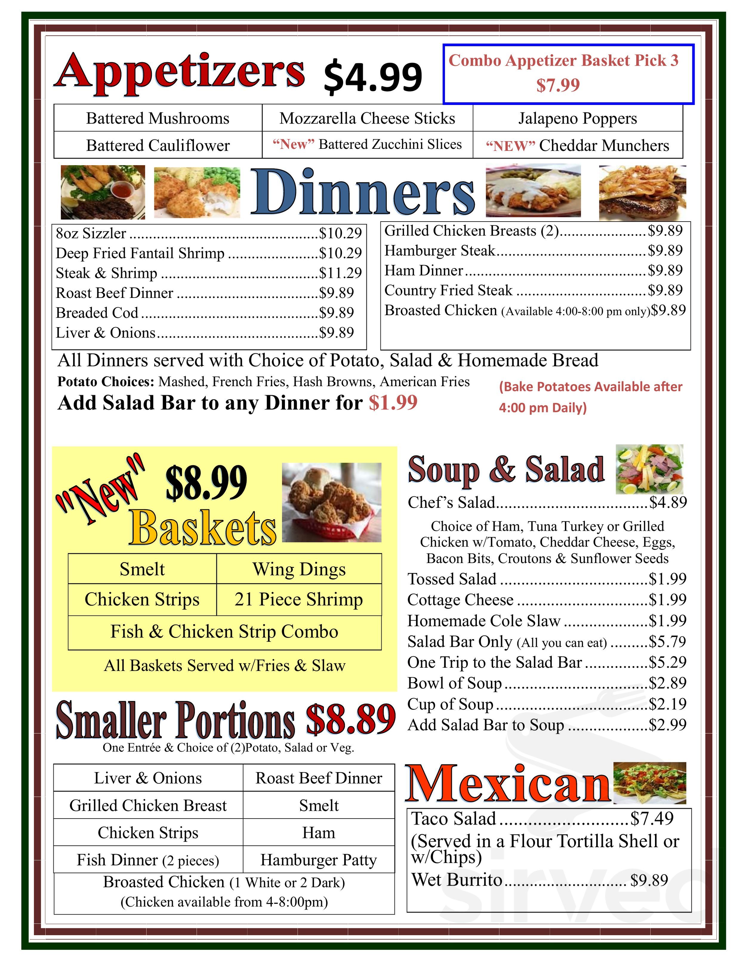 Duane S Family Restaurant Menus In Falmouth Michigan United States