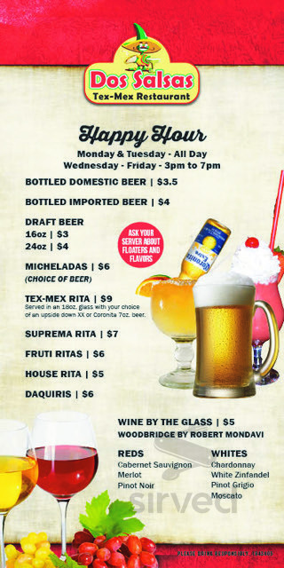 Dos Salsas menu in Cedar Park, Texas, USA