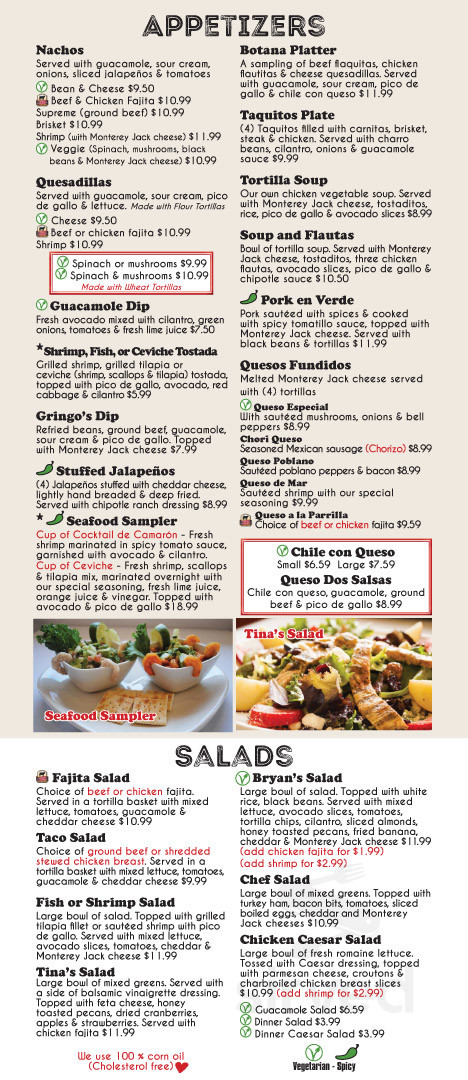 Dos Salsas menu in Austin, Texas, USA