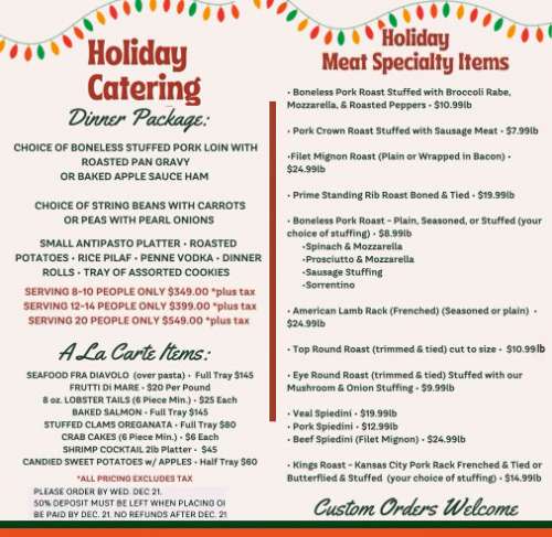 Bruzzese's Italian Gourmet menu in Staten Island, New York, USA