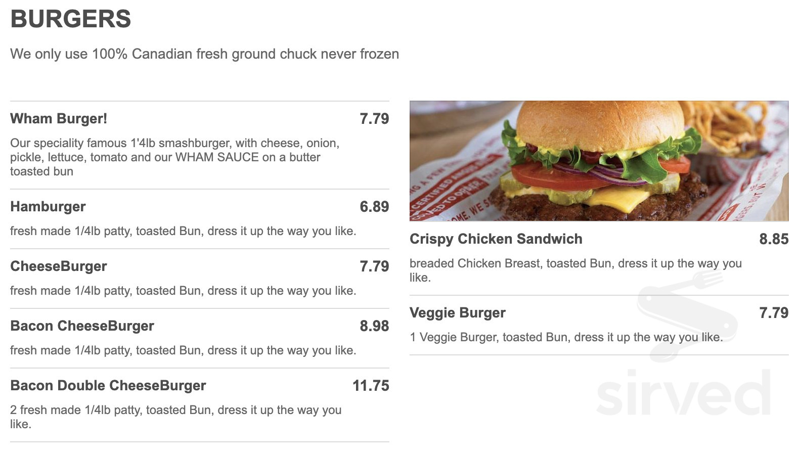 Fat Les Waterfront Patio menu in Brockville, Ontario, Canada