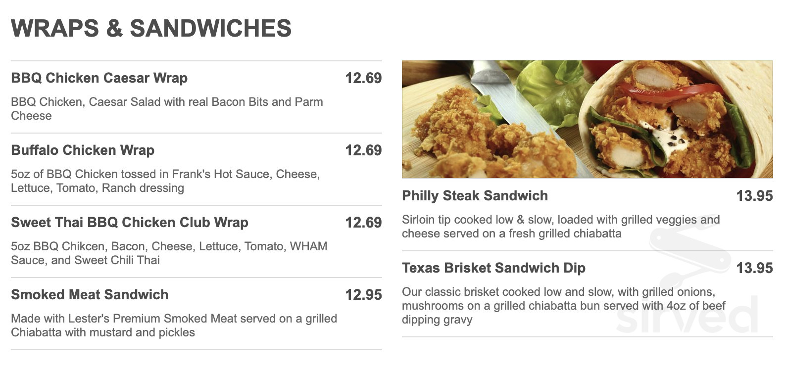 Fat Les Waterfront Patio menus in Brockville, Ontario, Canada