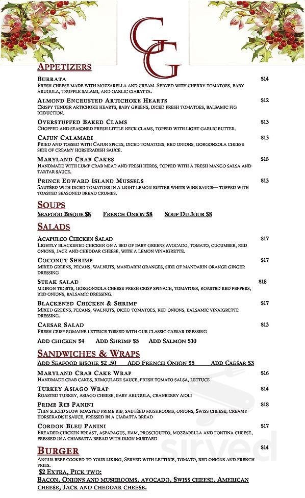 Garden Grill menu in Smithtown, New York, USA