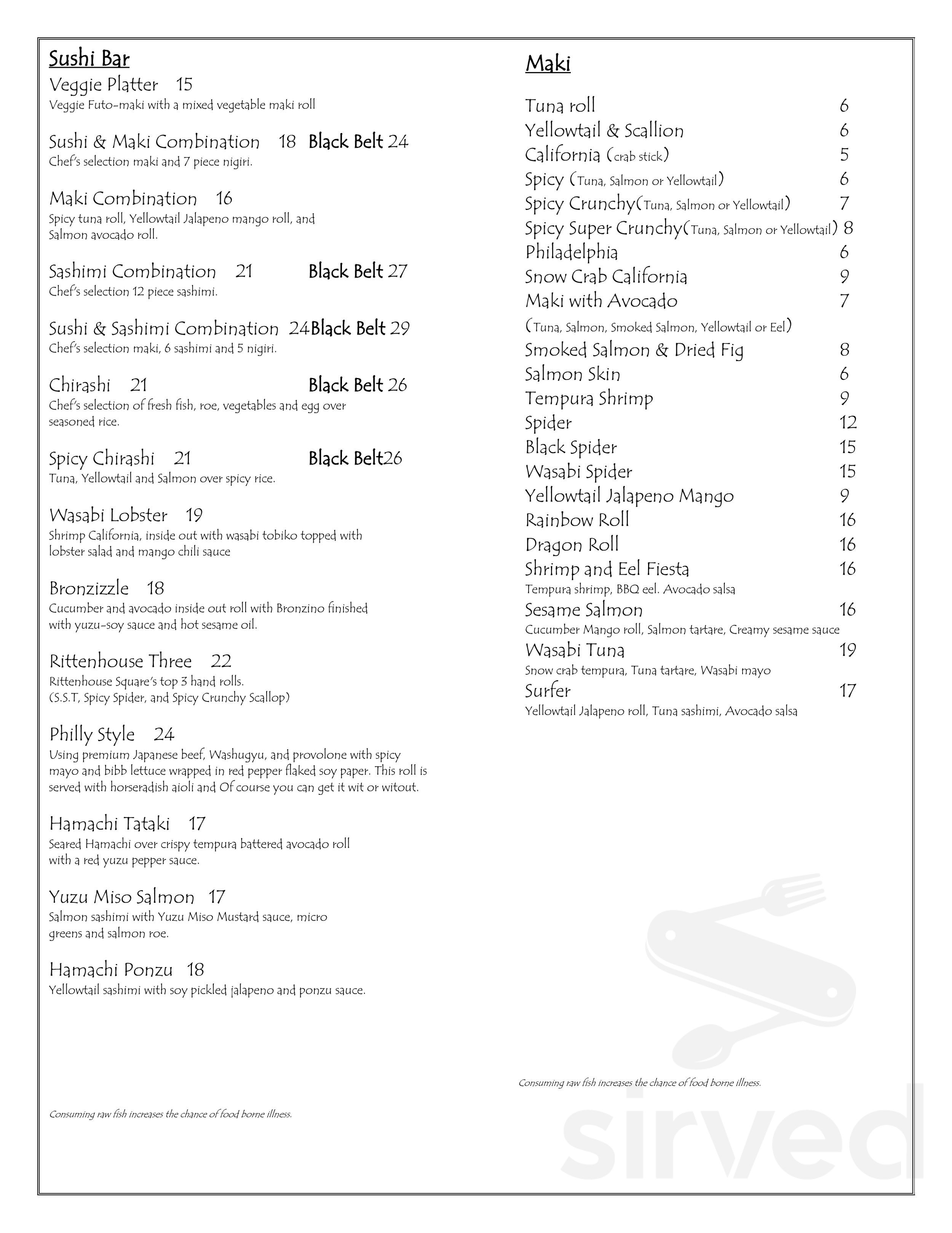 Zama menus in Philadelphia, Pennsylvania, United States
