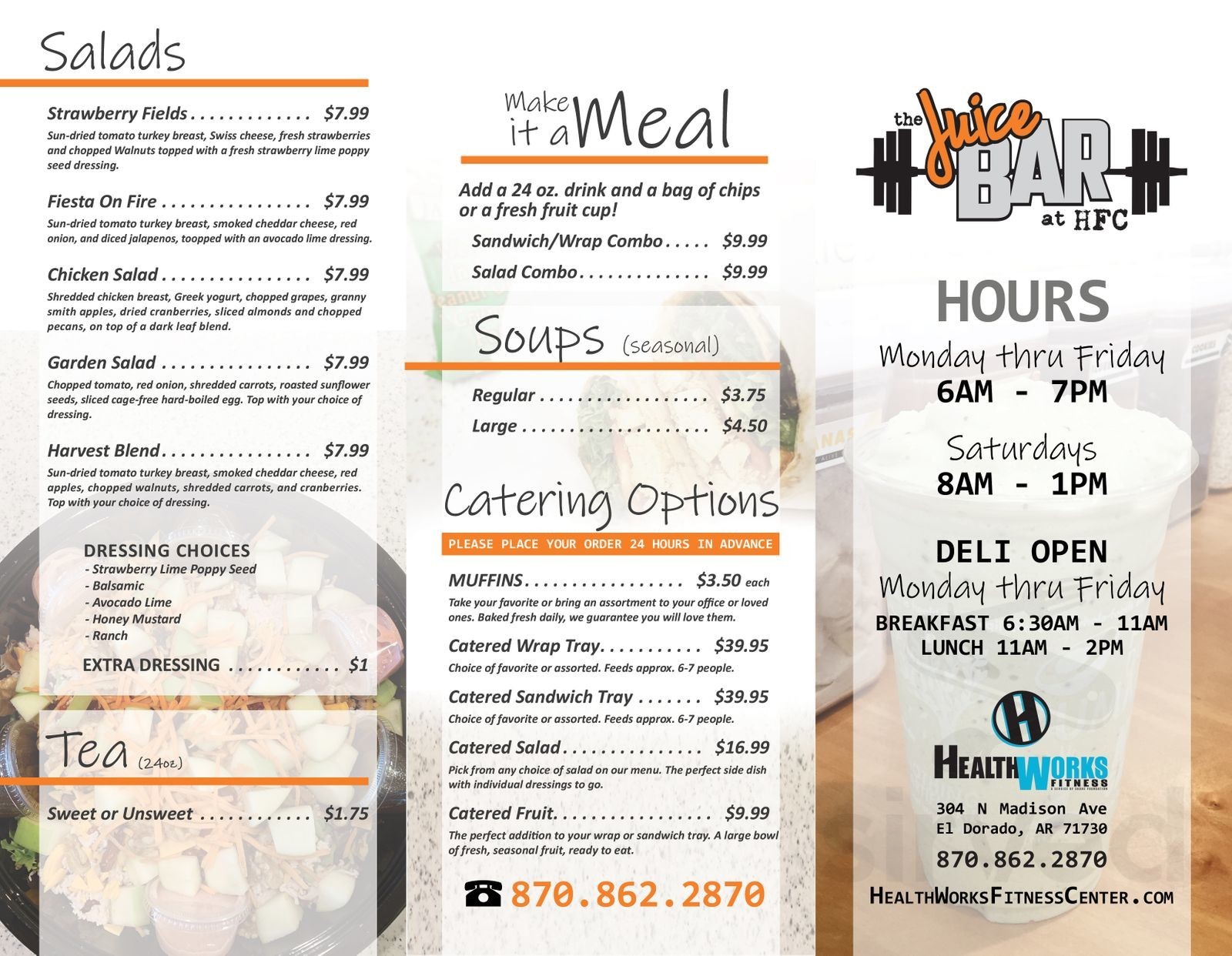 Menu - El Dorado AK's The JuiceBar at HealthWorks | Sirved