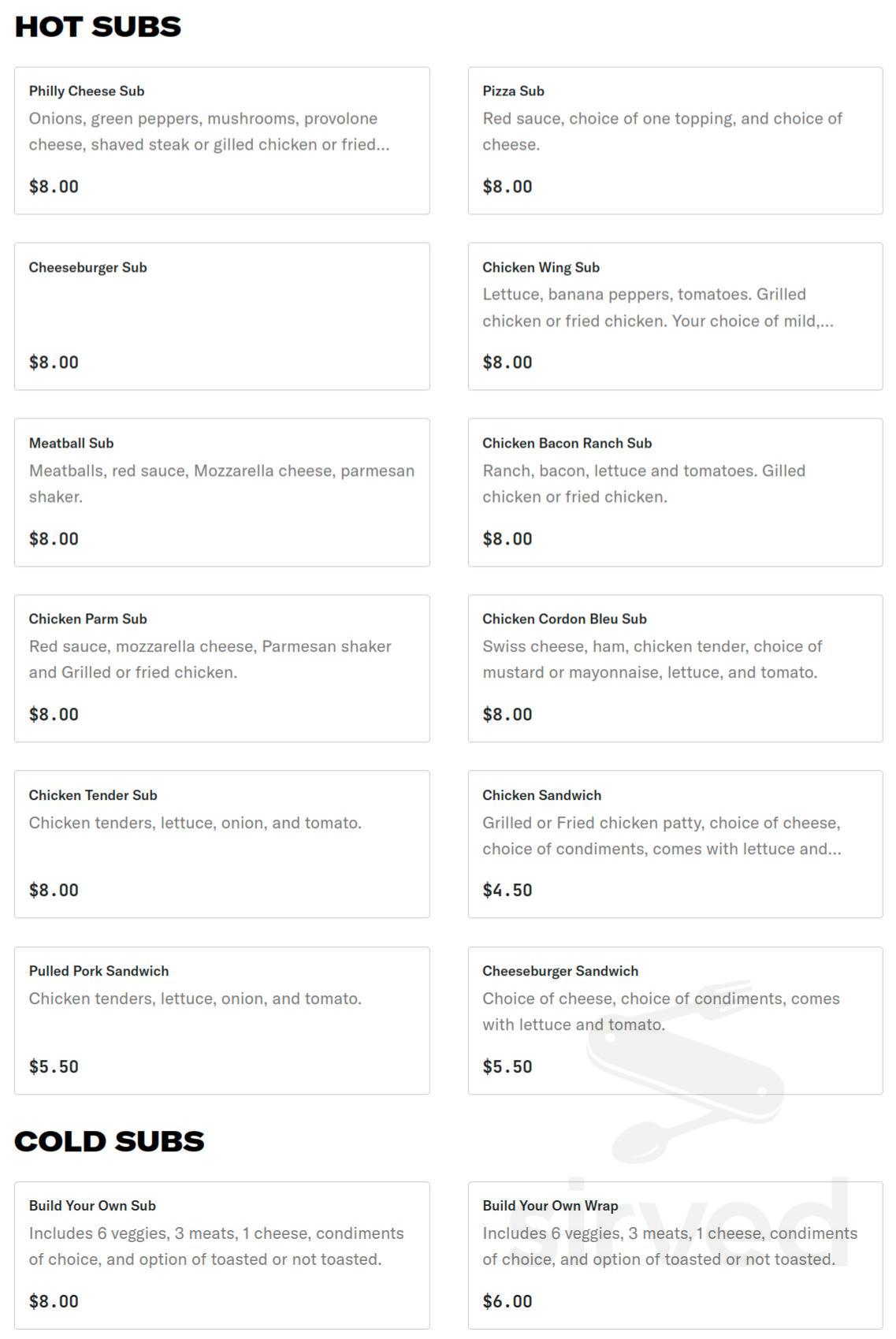 Menu - Hannibal NY's The Village Slice | Sirved
