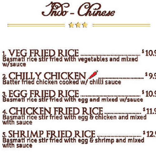 Annam Indian Cuisine menu in Houston, Texas, USA