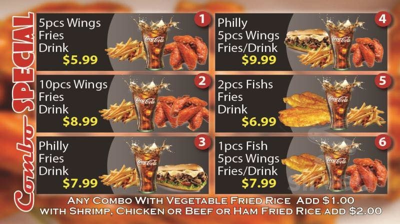 Wing Station menu in Ocala, Florida, USA