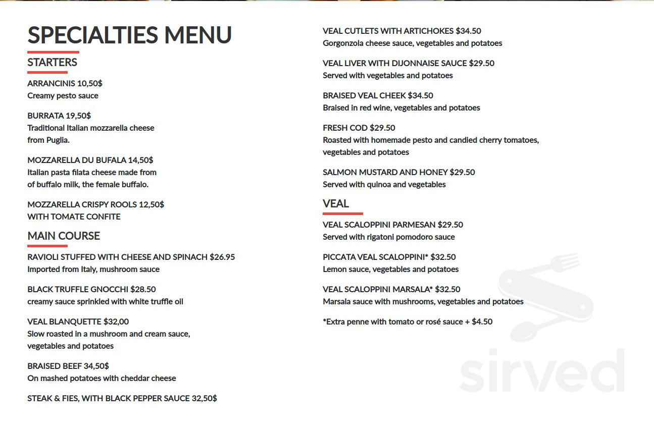 Restaurant Angela & i menu in Sainte-Julie, Quebec J3E 0C6, Canada