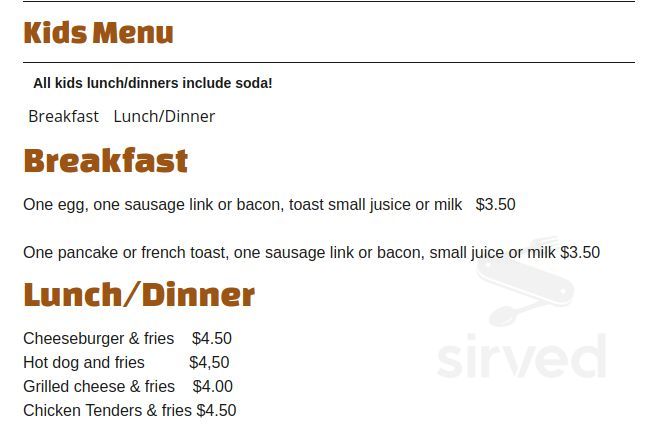 Nuthouse Saloon menu in Canton, Ohio, USA