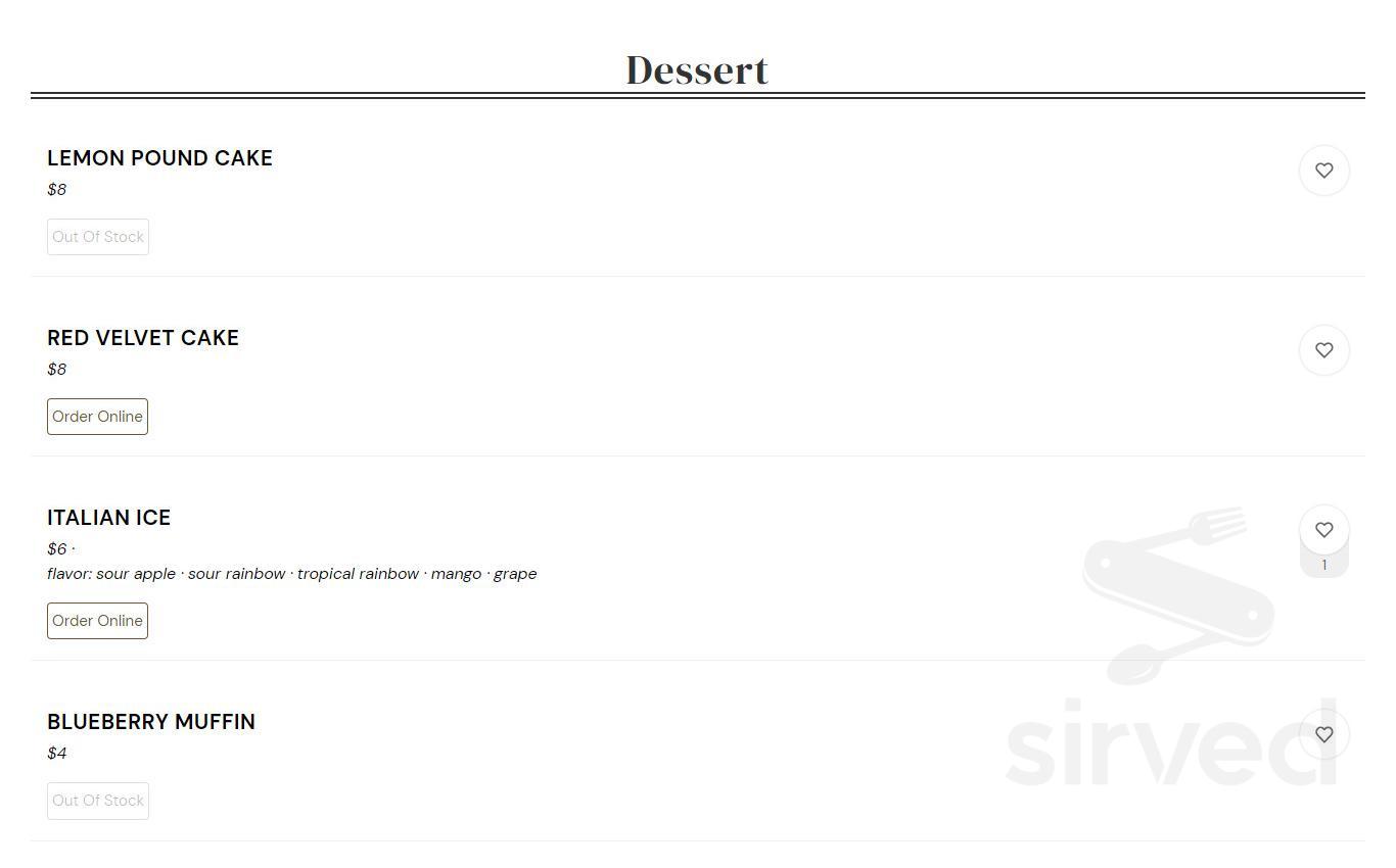 Southern Queenz menu in Atlanta, Georgia, USA