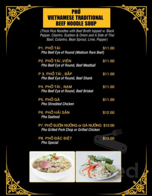 Pho Vietnam menu in New Hartford, New York, USA