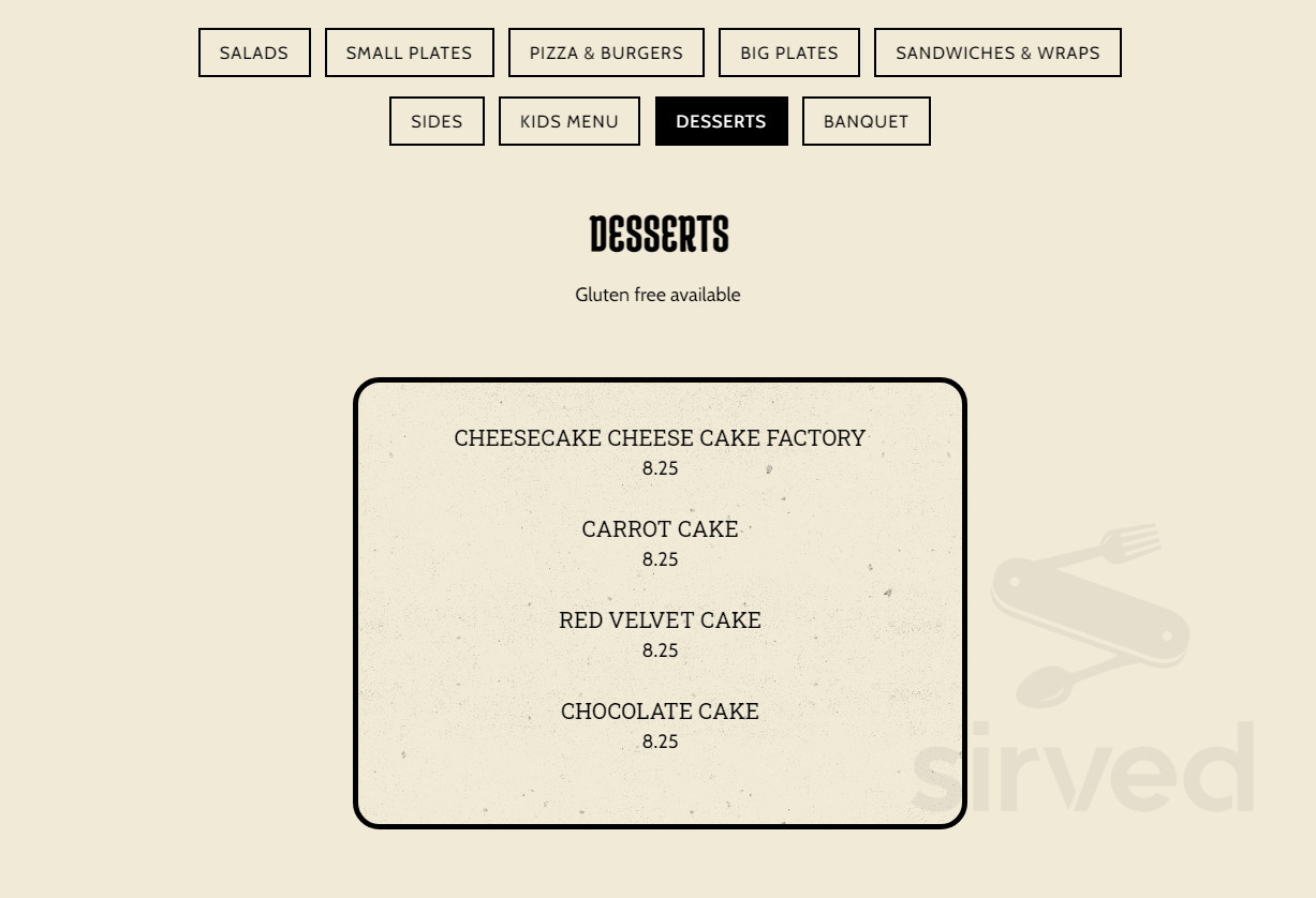 Upstate Bar and Grill menu in Cooperstown, New York, USA
