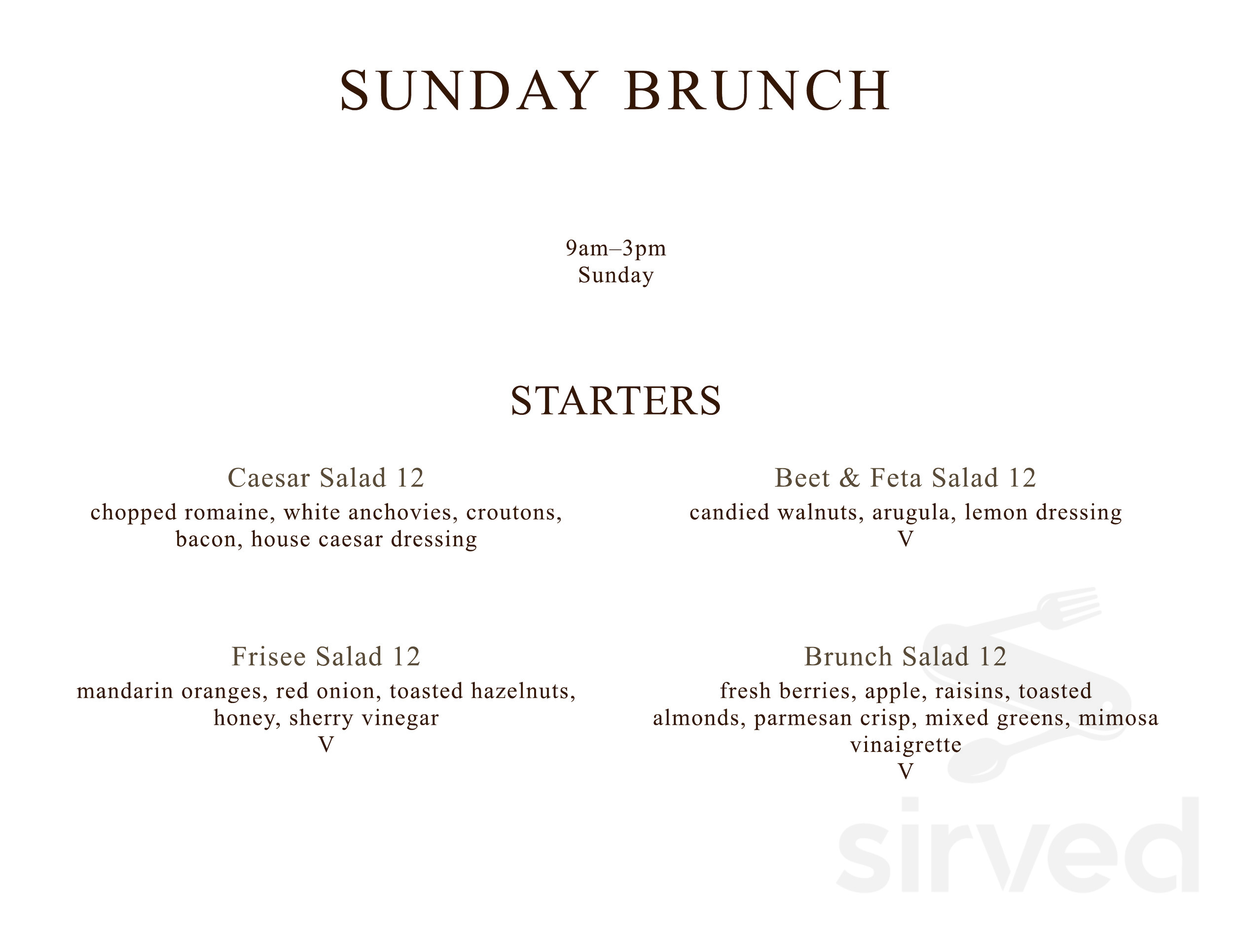 The Willcox Restaurant menu in Aiken, South Carolina, USA