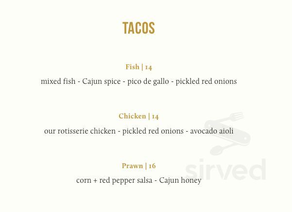 10 Acres at The Pier menus in Sidney, British Columbia, Canada