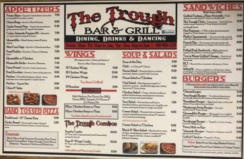 The Trough menu in Mesa, Arizona, USA