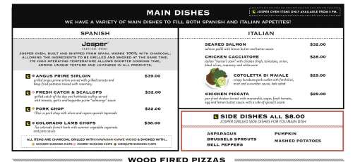 Menu for Rigo Spanish Italian restaurant in Honolulu, HI | Sirved