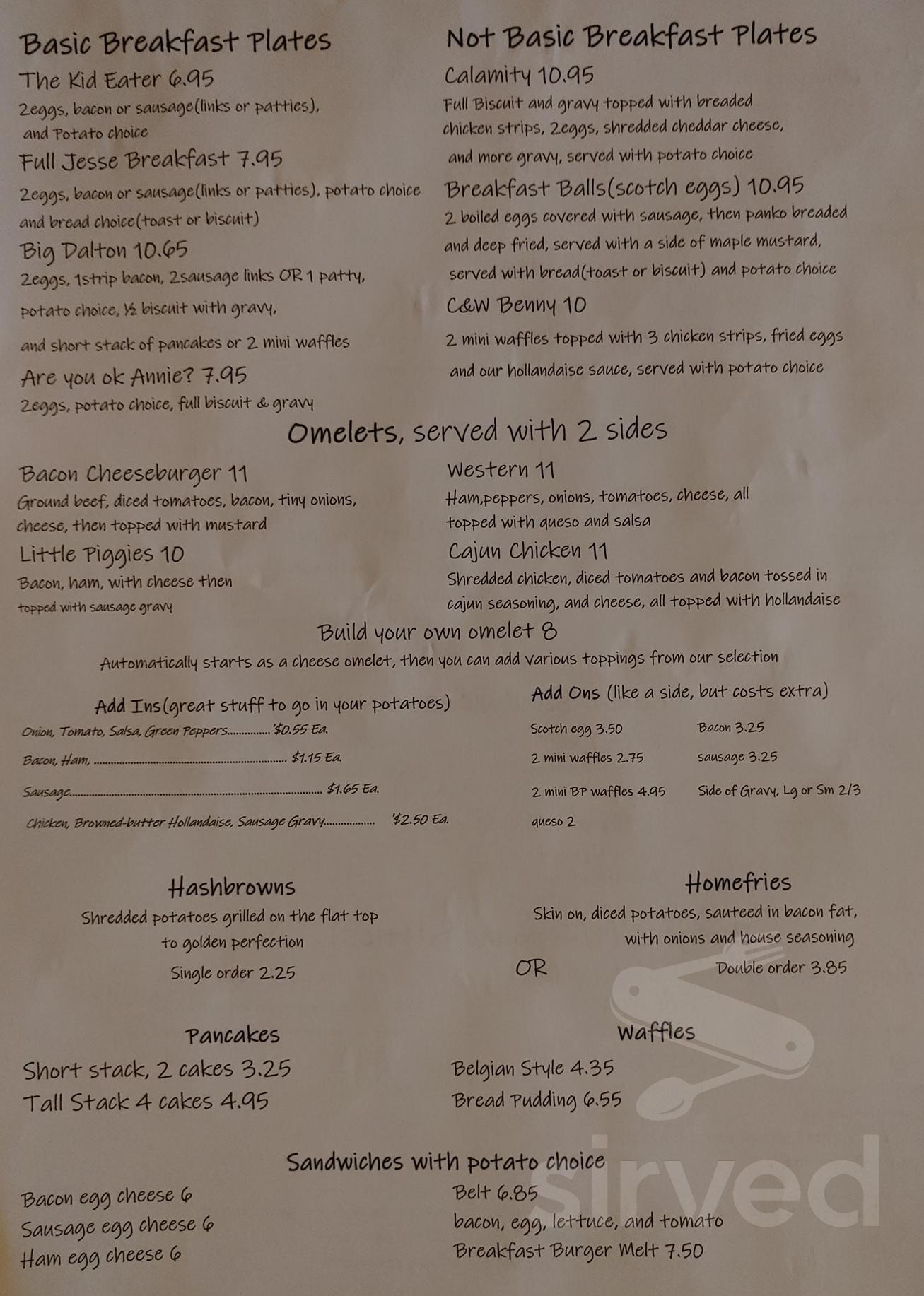 Menu for Gold Rush Cafe in Paducah, KY | Sirved