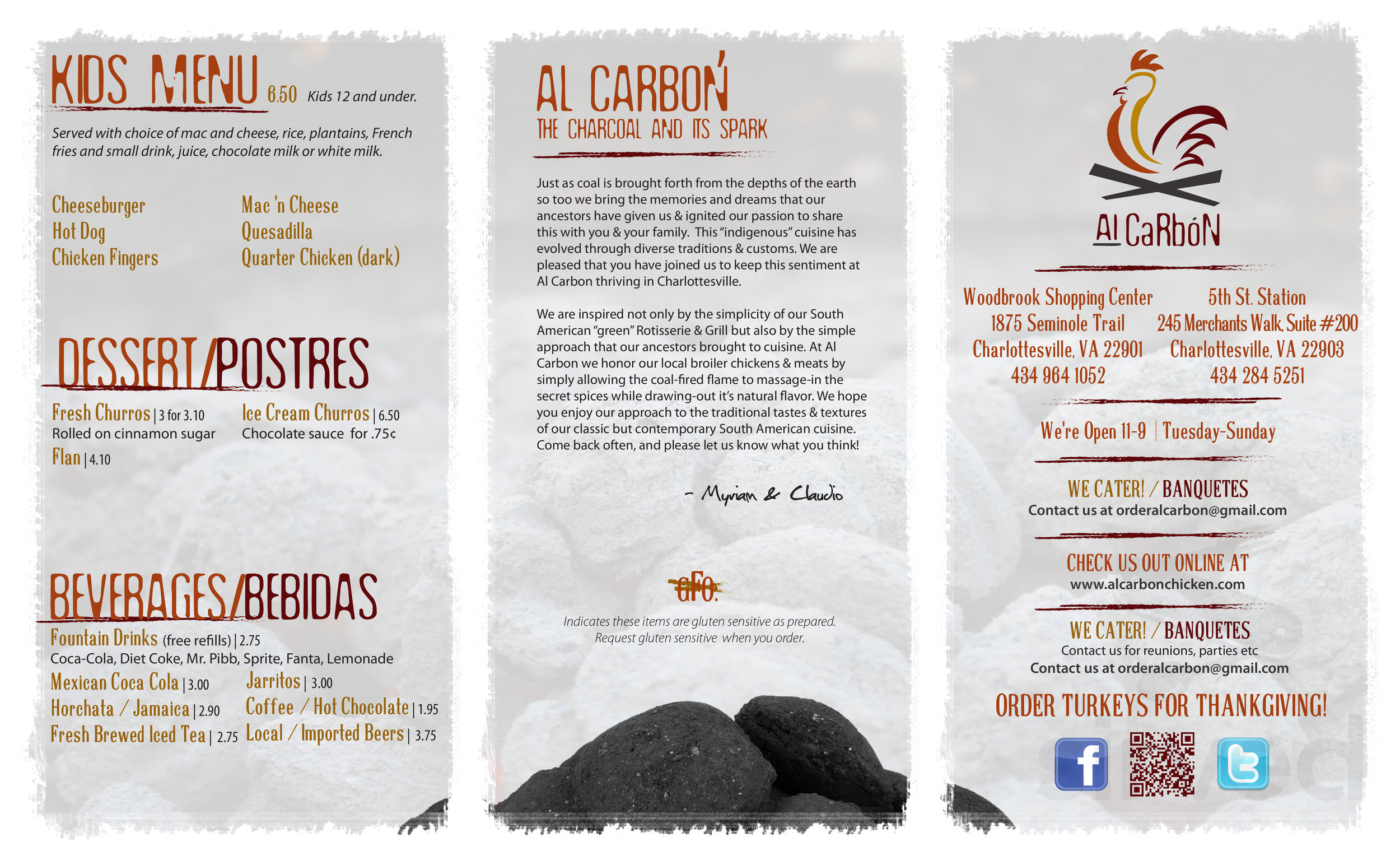 Al Carbon 29th. North menu in Charlottesville, Virginia, USA