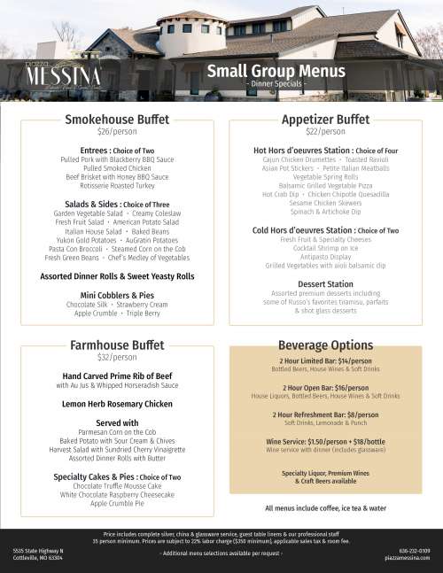 Piazza Messina menu in Cottleville, Missouri, USA