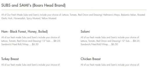 Menu for Foxhall Deli in Kingston, NY | Sirved