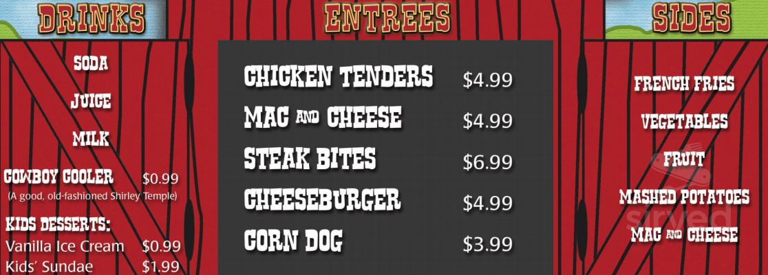 Sagebrush Steakhouse menus in Dunn, North Carolina, United States