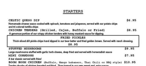 Menu for Dan McGuinness Pub in Southaven, MS | Sirved