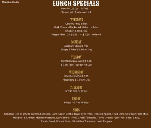 Dan McGuinness Pub menu in Southaven, Mississippi, USA