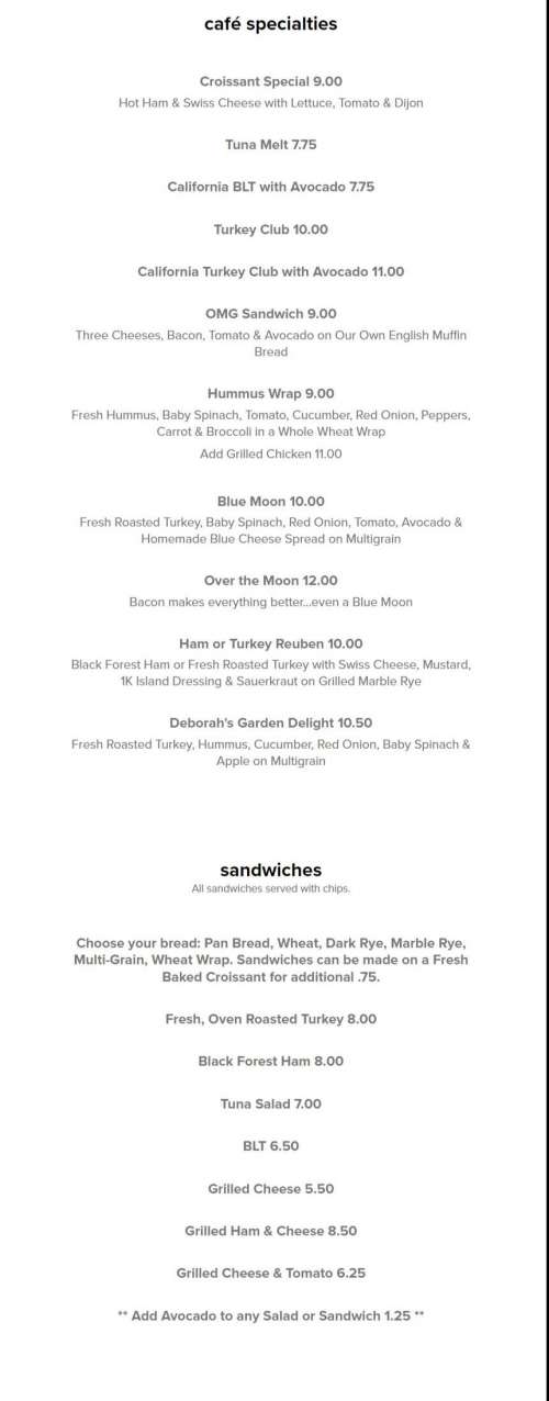 Christine's Cafe menu in Lynnfield, Massachusetts, USA