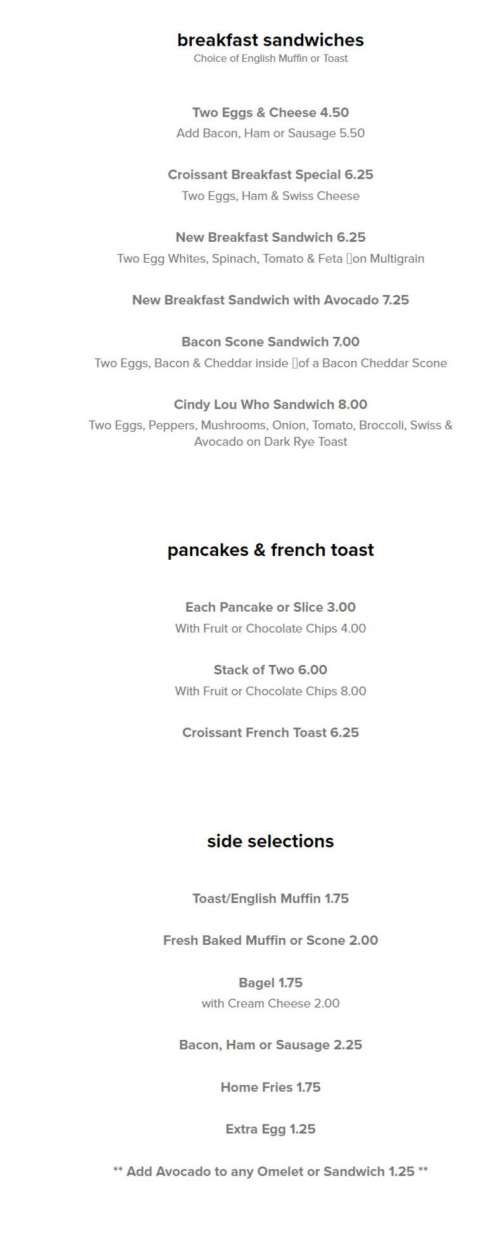 Christine's Cafe menu in Lynnfield, Massachusetts, USA