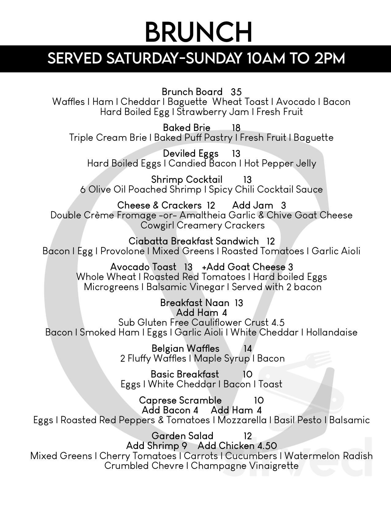 Menu for City Vineyard in Billings, MT | Sirved