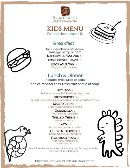 The Grille at Somersett menu in Reno, Nevada, USA