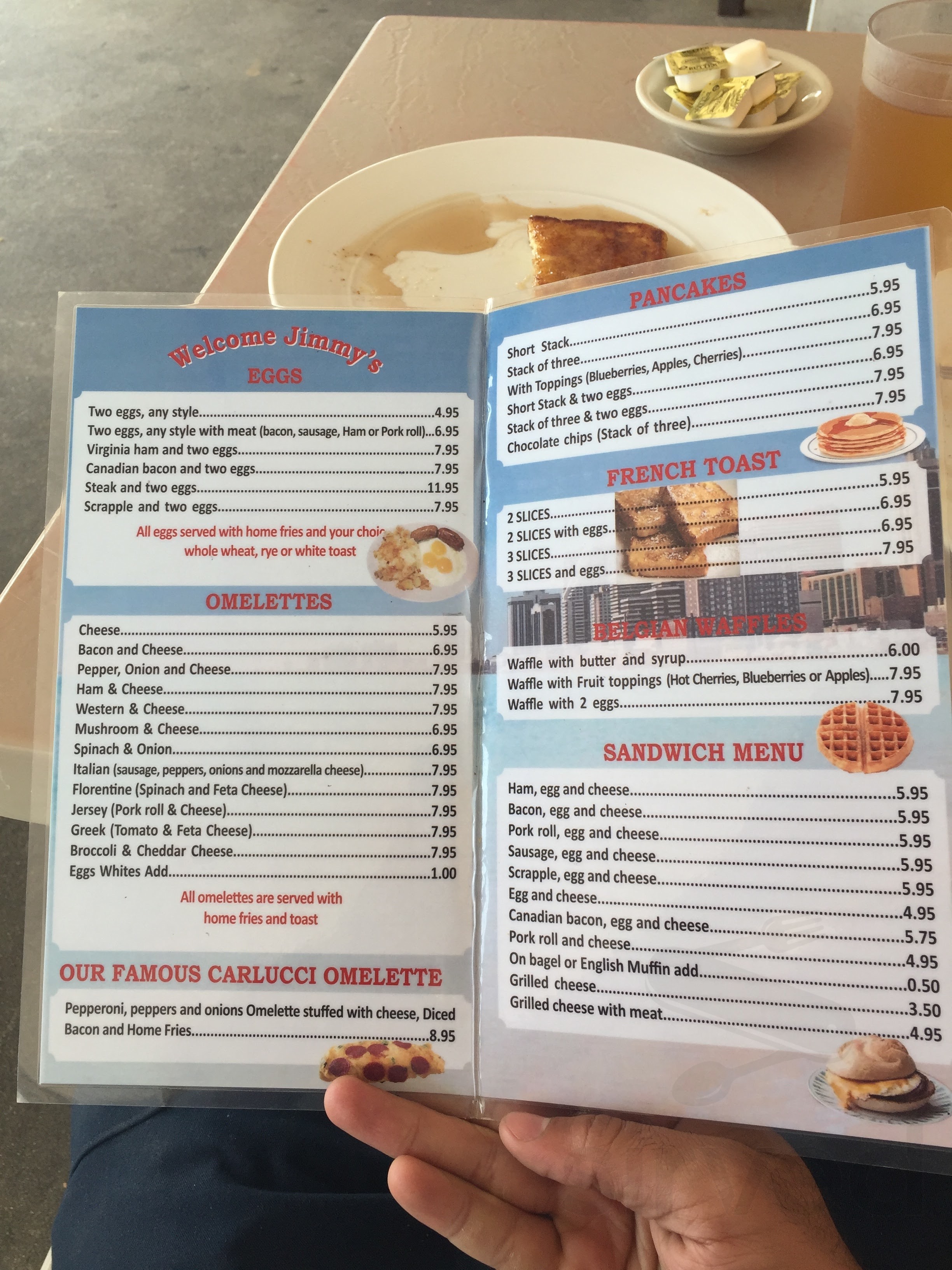Jimmy's Breakfast menu in Seaside Heights, New Jersey, USA