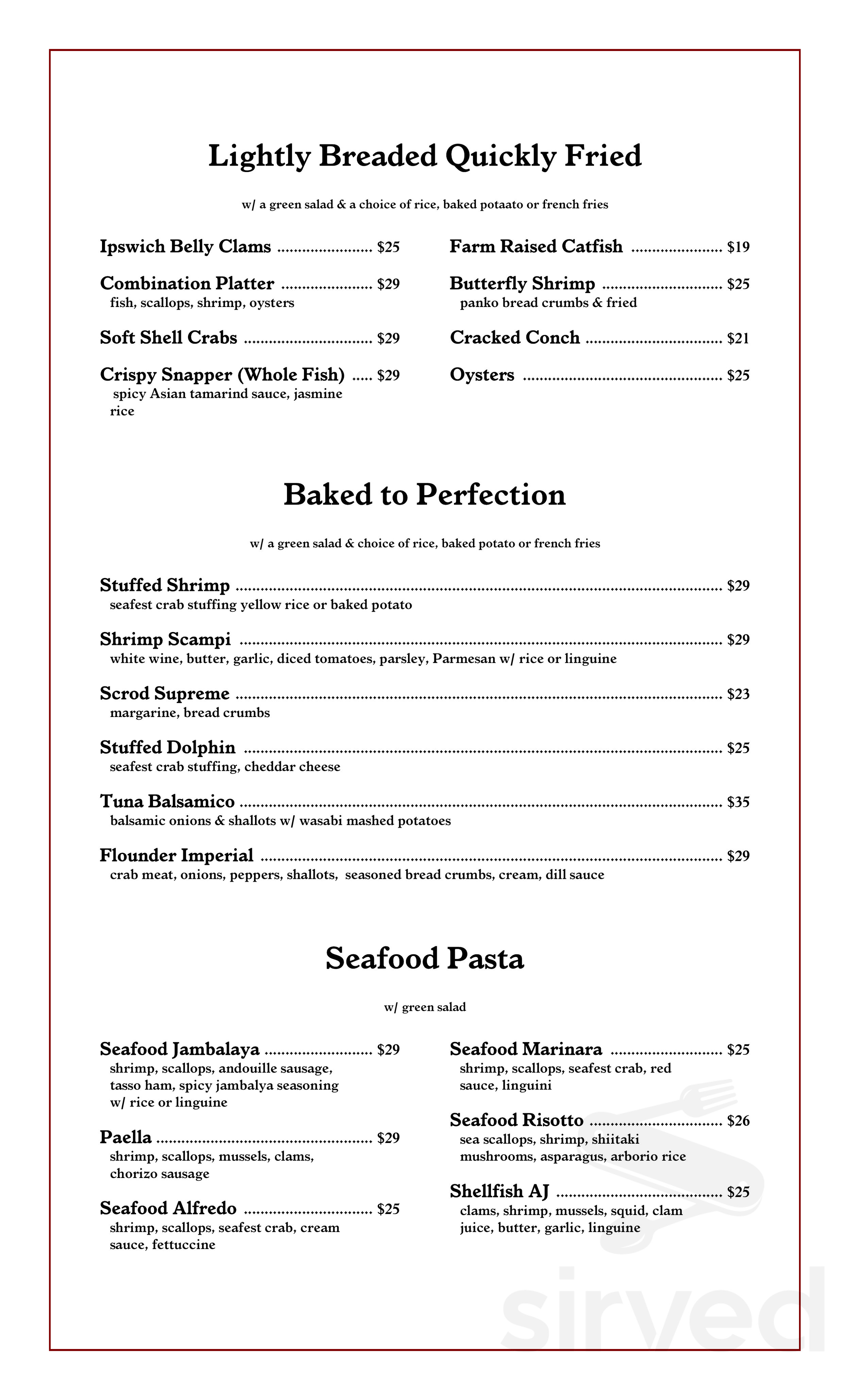 Captain's Tavern Restaurant menus in Miami, Florida, United States