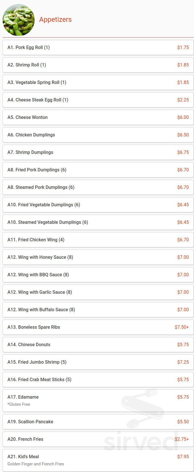 Menu - Freeport NY's FireWok Chinese Restaurant | Sirved