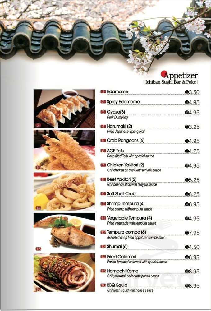 Ichiban Sushi Bar & Poke menu in Oklahoma City, Oklahoma, USA