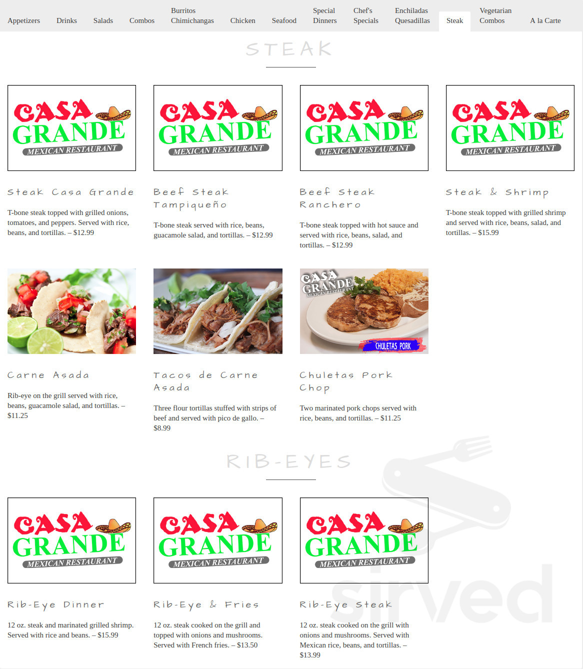 Casa Grande (South Point) menus in South Point, Ohio, United States