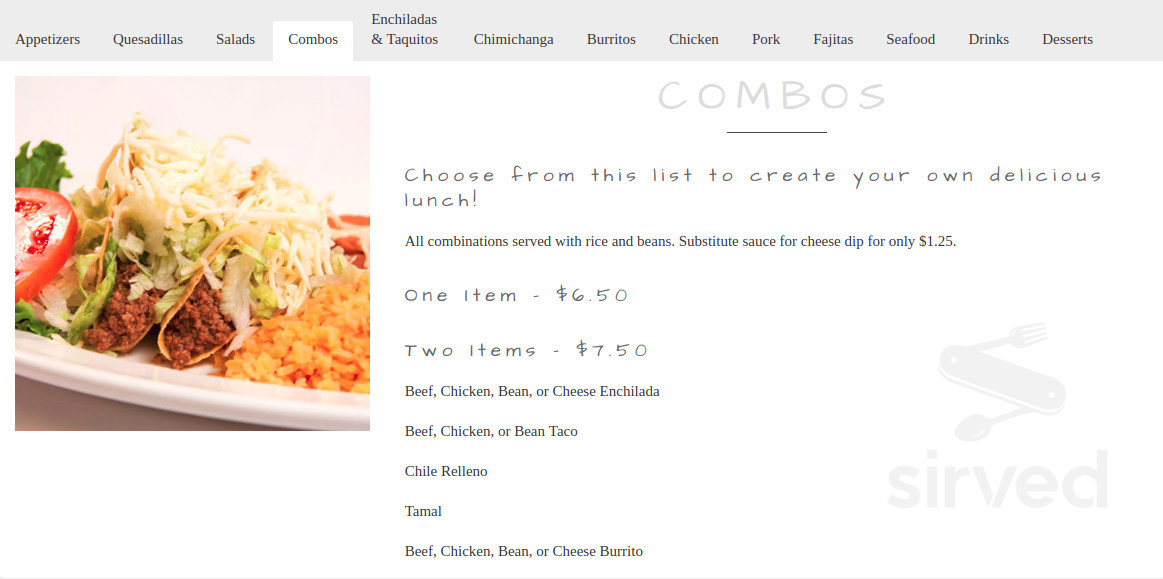 Casa Grande (South Point) menu in South Point, Ohio, USA