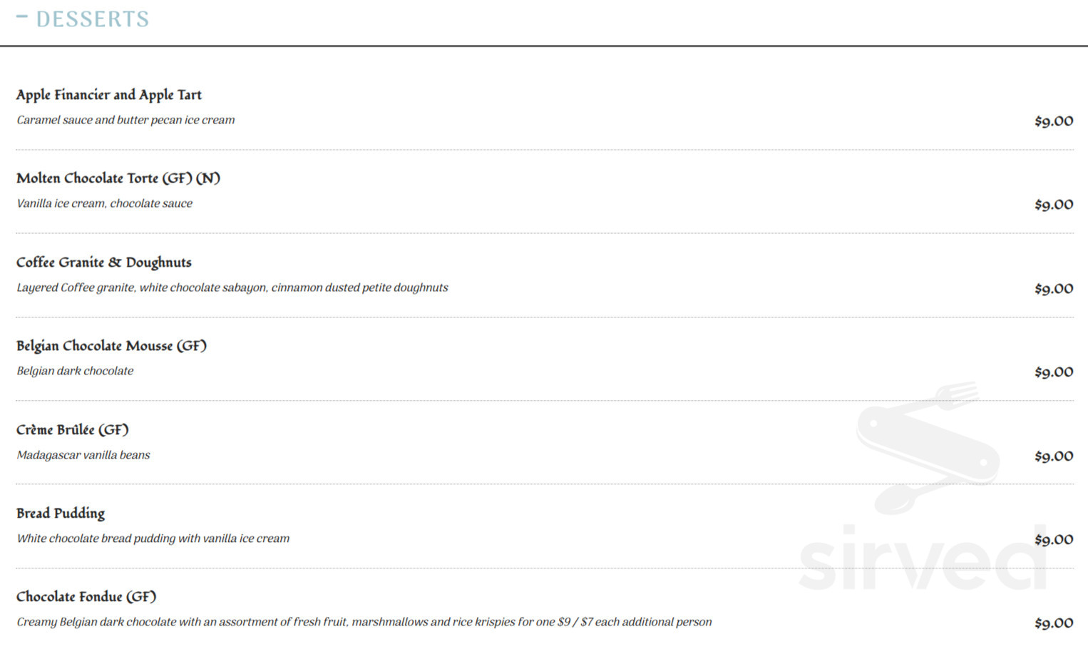 Grand Cru Wine Bar and Bistro menu in Arlington, Virginia, USA