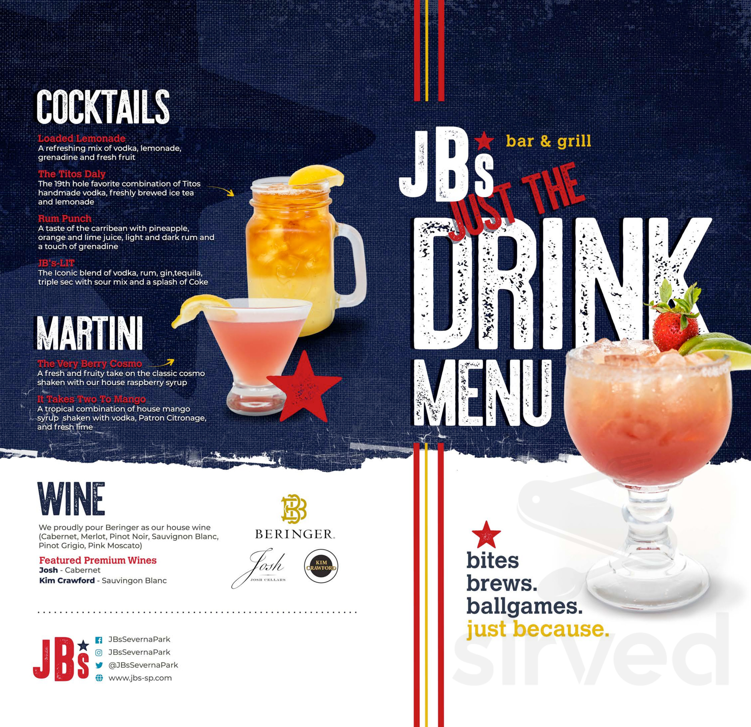 JB's Severna Park menu in Severna Park, Maryland, USA
