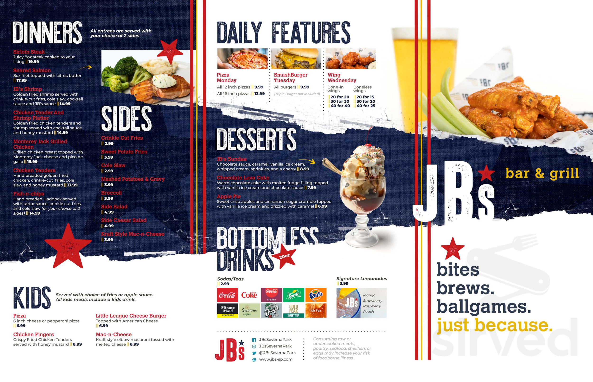 Menu for JB's Severna Park in Severna Park, MD | Sirved
